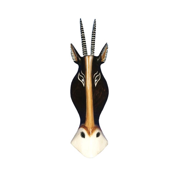 Gazelle Mask Wooden Hand Carved Wall Hanging Art Fair Trade | Etsy