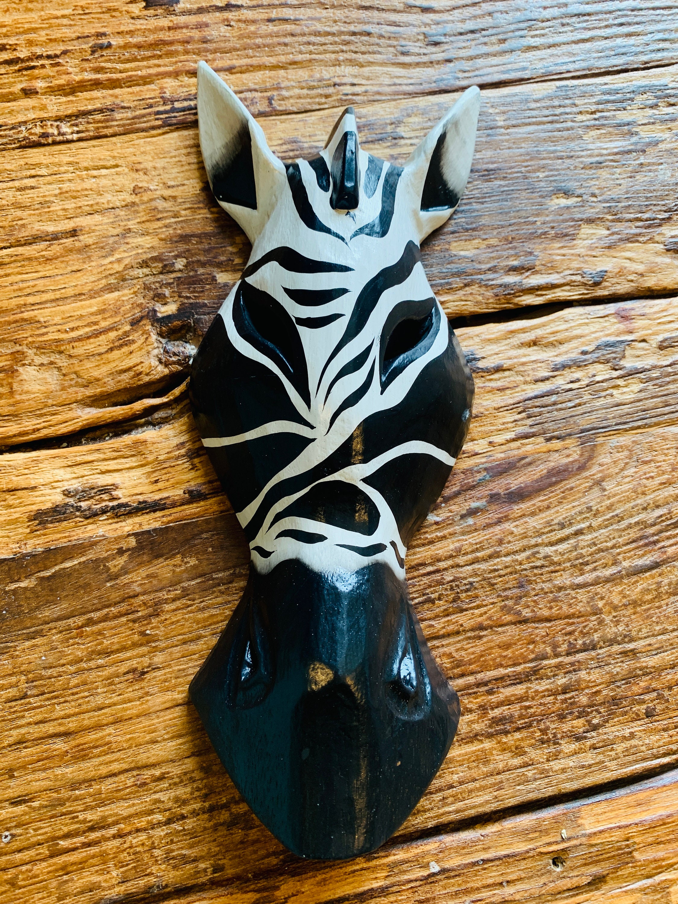 Wooden Animal Masks Wall Hanging Hand Carved Albesia Wood | Etsy UK