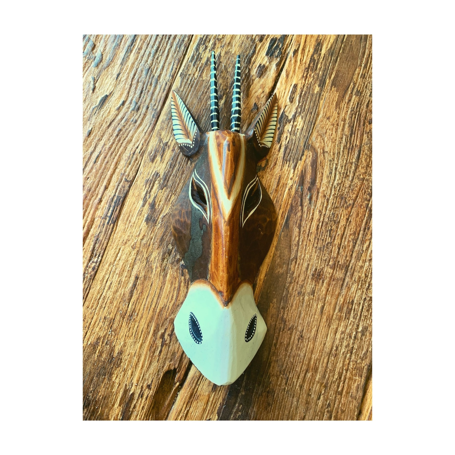 Gazelle Mask Wooden Hand Carved Wall Hanging Art Fair Trade Hand ...
