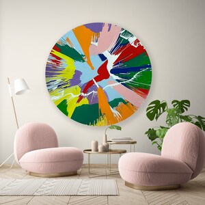 DAMIEN HIRST Extra Large Circle Spin Painting on Canvas - Etsy