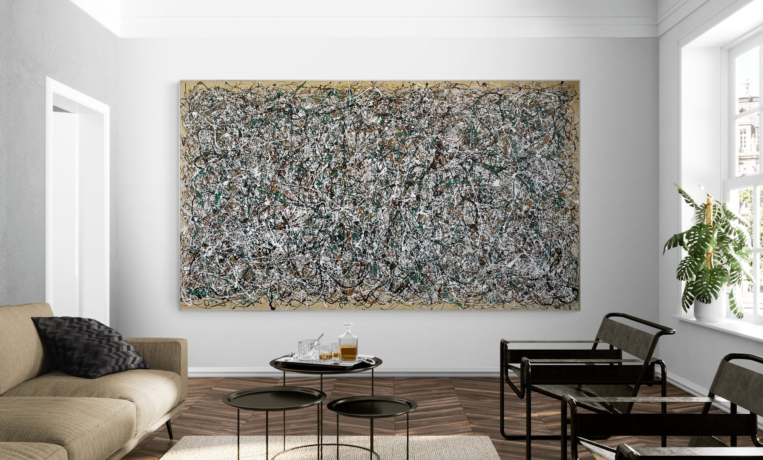 JACKSON POLLOCK XXL Extra Large Original Painting on Canvas - Etsy UK