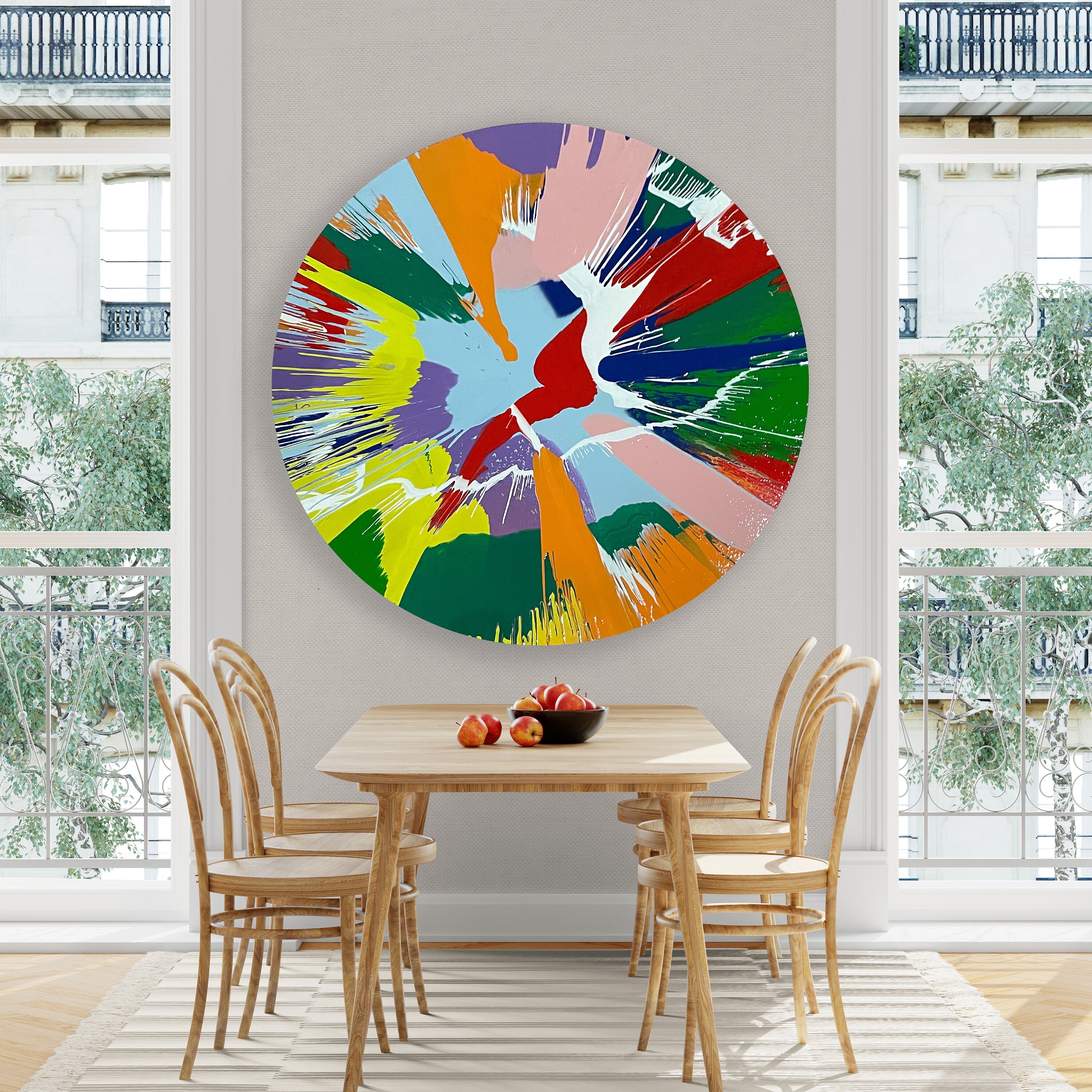 DAMIEN HIRST Extra Large Circle Spin Painting on Canvas - Etsy