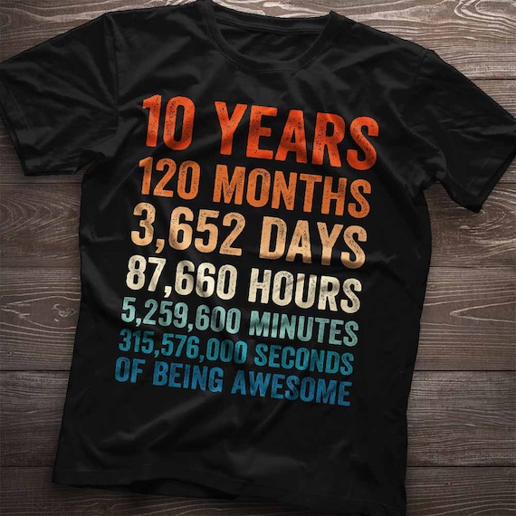 10th Birthday Shirt 10th Birthday Gift. 10 Years of Being | Etsy