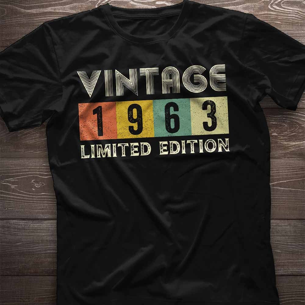 60 Year Old Birthday Vintage 1963 60th Birthday T Shirt Tops Bornmens