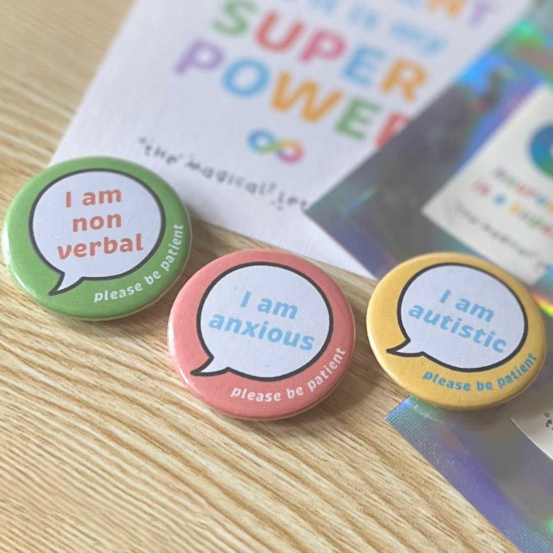 I Am Non Verbal Badge • non Verbal Badge • Non Verbal Awareness ...