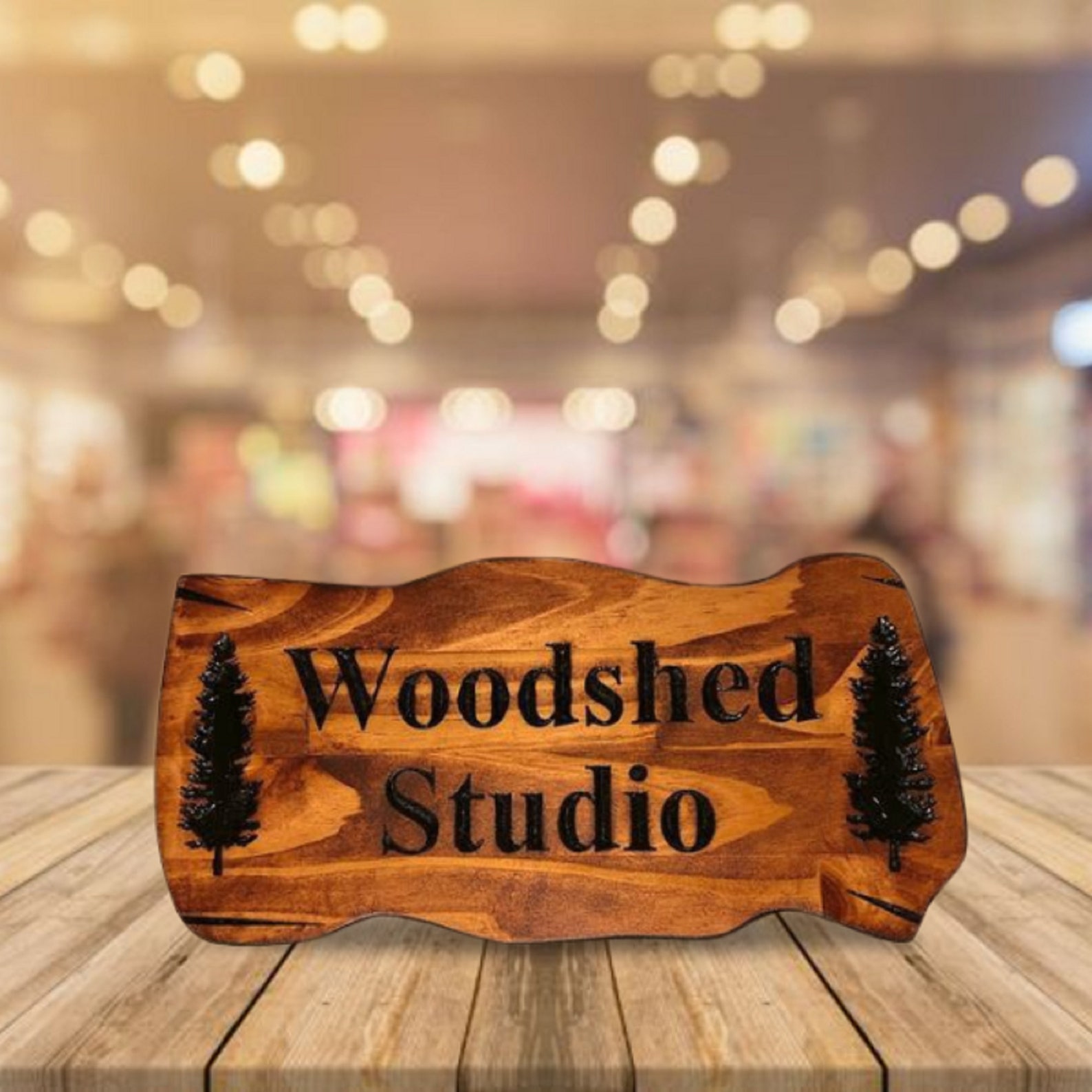 Outdoor Carved Sign Custom Wooden Carved Cabin Sign Pine Trees Camp ...