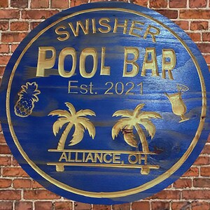 Rustic Wood Sign - Custom Pool Sign - Personalized Pool Resort Sign ...