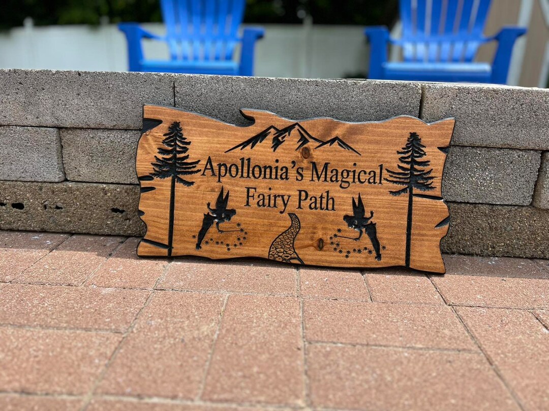 Outdoor Signs, Wooden Carved Cabin Sign, Pine Trees, Custom Wood Sign ...