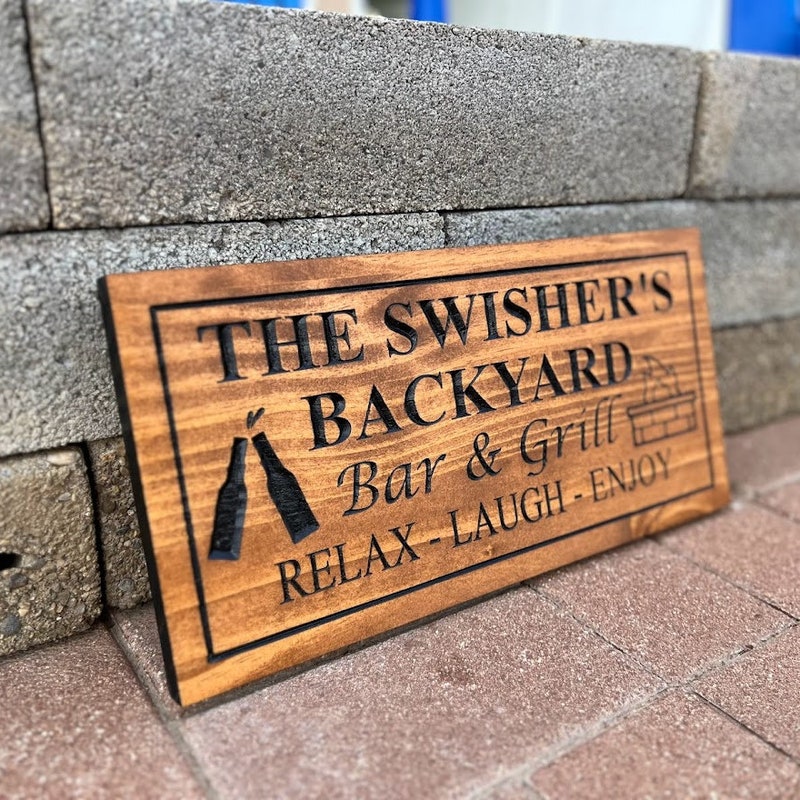 Custom Carved Backyard Sign - Etsy