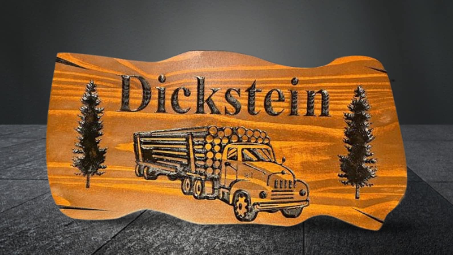 Outdoor Carved Sign Custom Wooden Carved Cabin Sign Pine Trees Camp ...