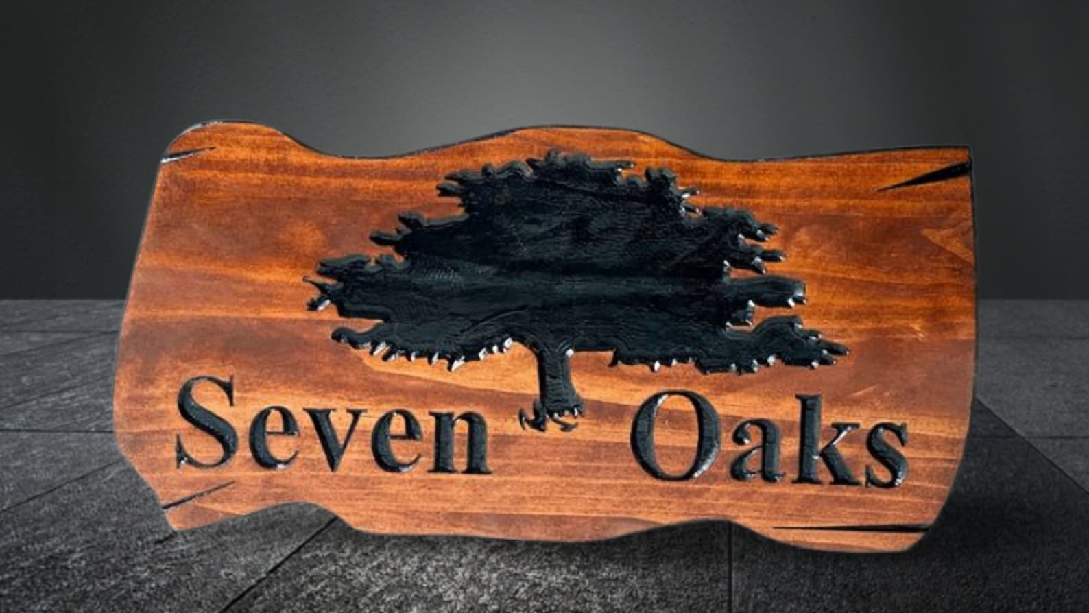 Outdoor Carved Sign Custom Wooden Carved Cabin Sign Pine Trees Camp ...