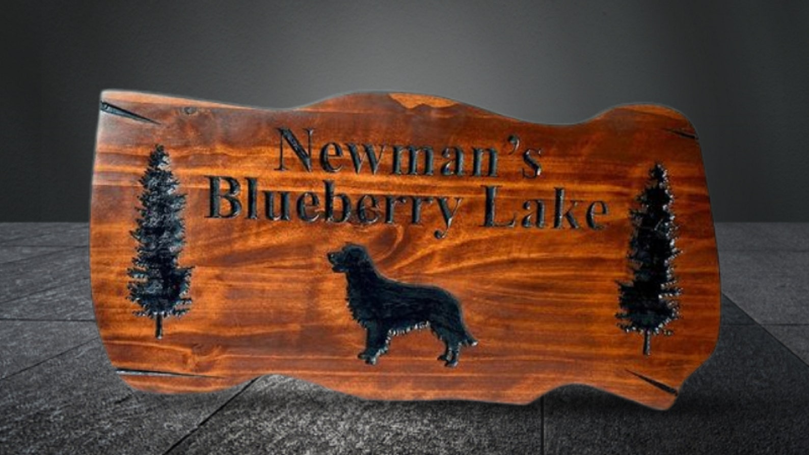 Outdoor Carved Sign Custom Wooden Carved Cabin Sign Pine Trees Camp ...