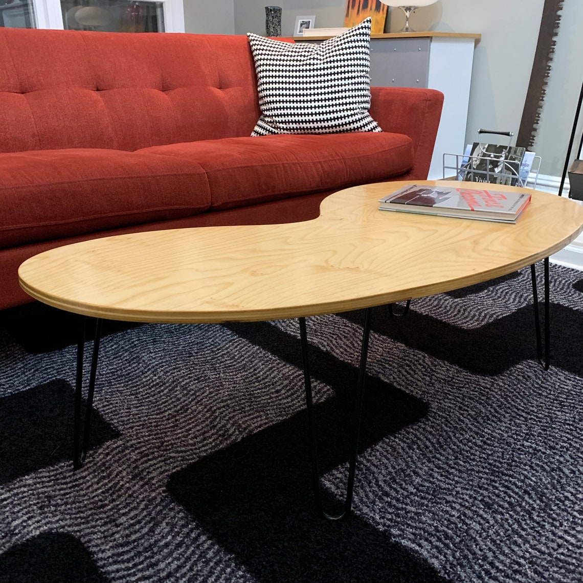 Kidney Bean Table Mid Century Coffee Table Handmade MCM | Etsy