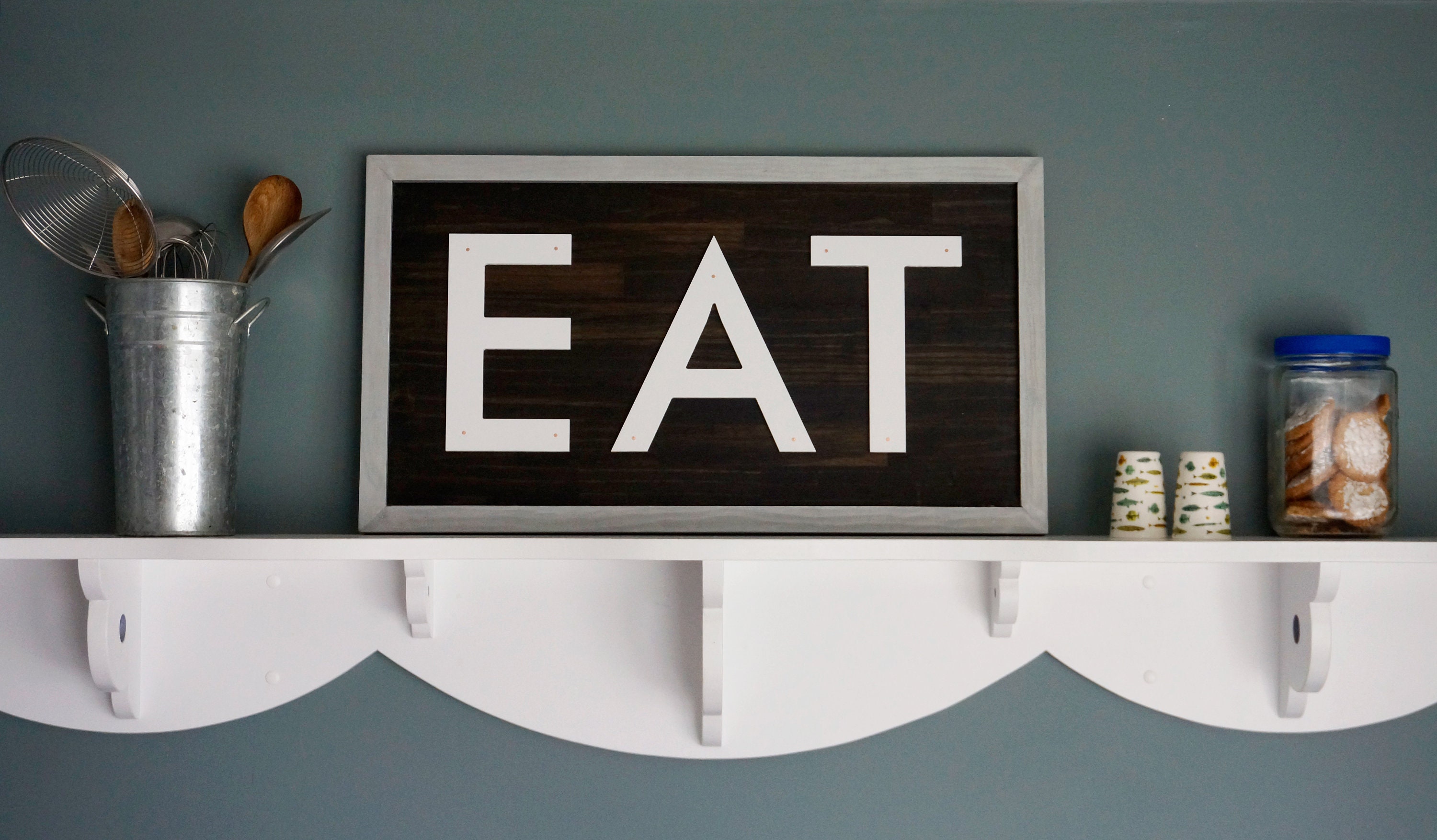 Handmade EAT Sign Wood Cutout Letters | Rustic Home Decor | Modern ...