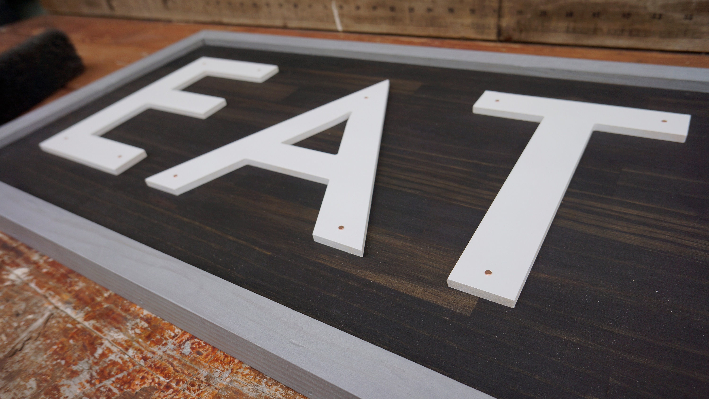 Handmade EAT Sign Wood Cutout Letters | Rustic Home Decor | Modern ...