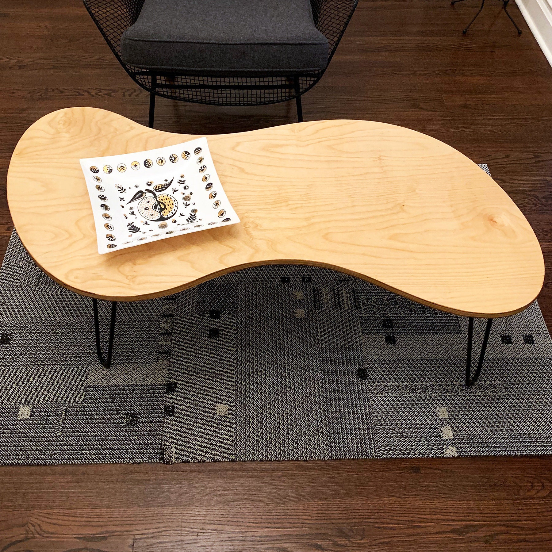 Midcentury Modern Style Coffee Table on Hairpin Legs Handmade Retro ...