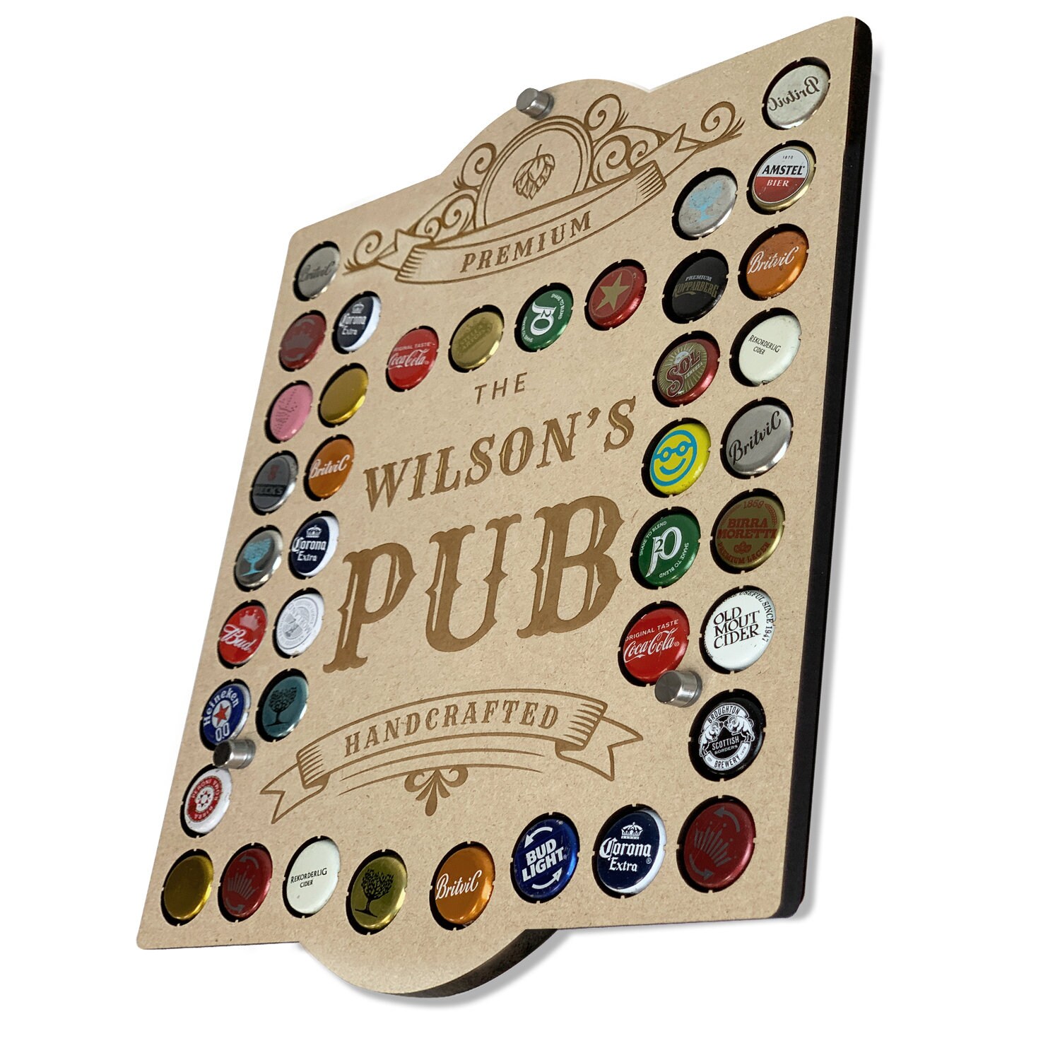 Personalised Pub Sign With Fixings Beer Cap Holder 40 Bottle - Etsy UK