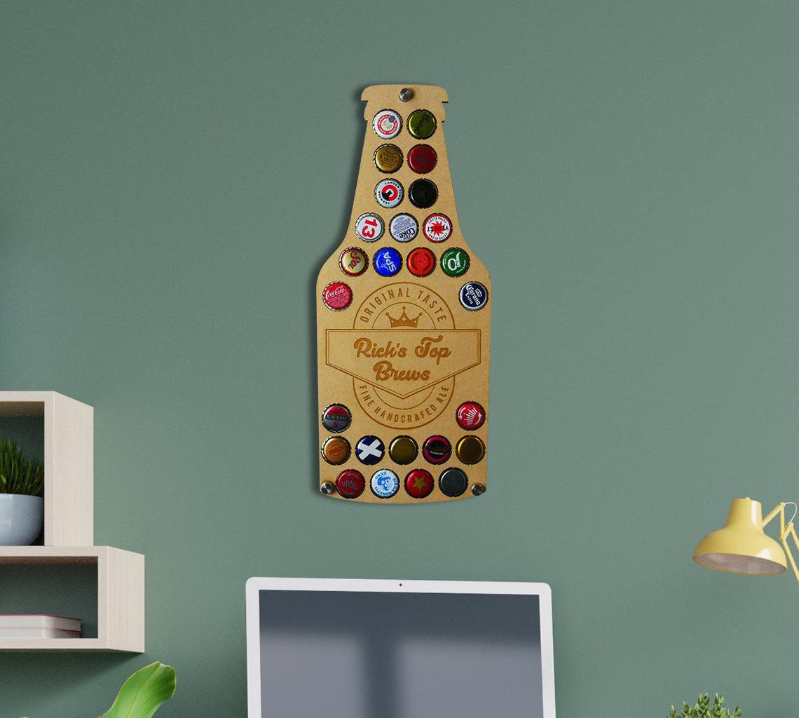 Personalised Beer Bottle Cap Holder with Fixings 26 Bottle Top | Etsy