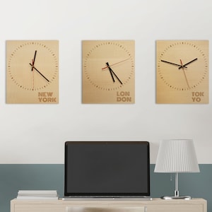 Bespoke City Themed Clocks, Personalised Wall Clock, Time Zone Clock ...