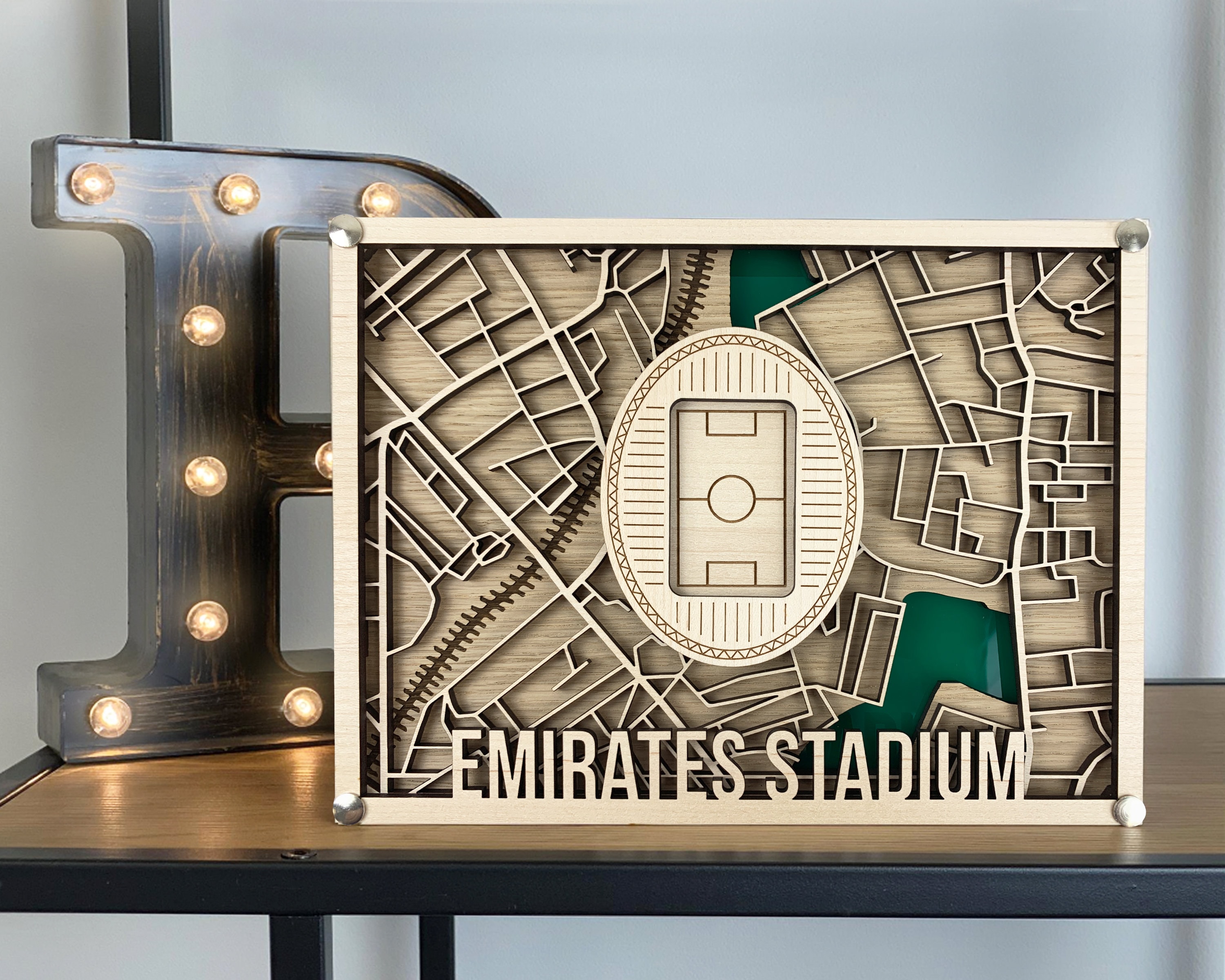 3d Wooden Arsenal FC Map Arsenal Gift Emirates Football | Etsy