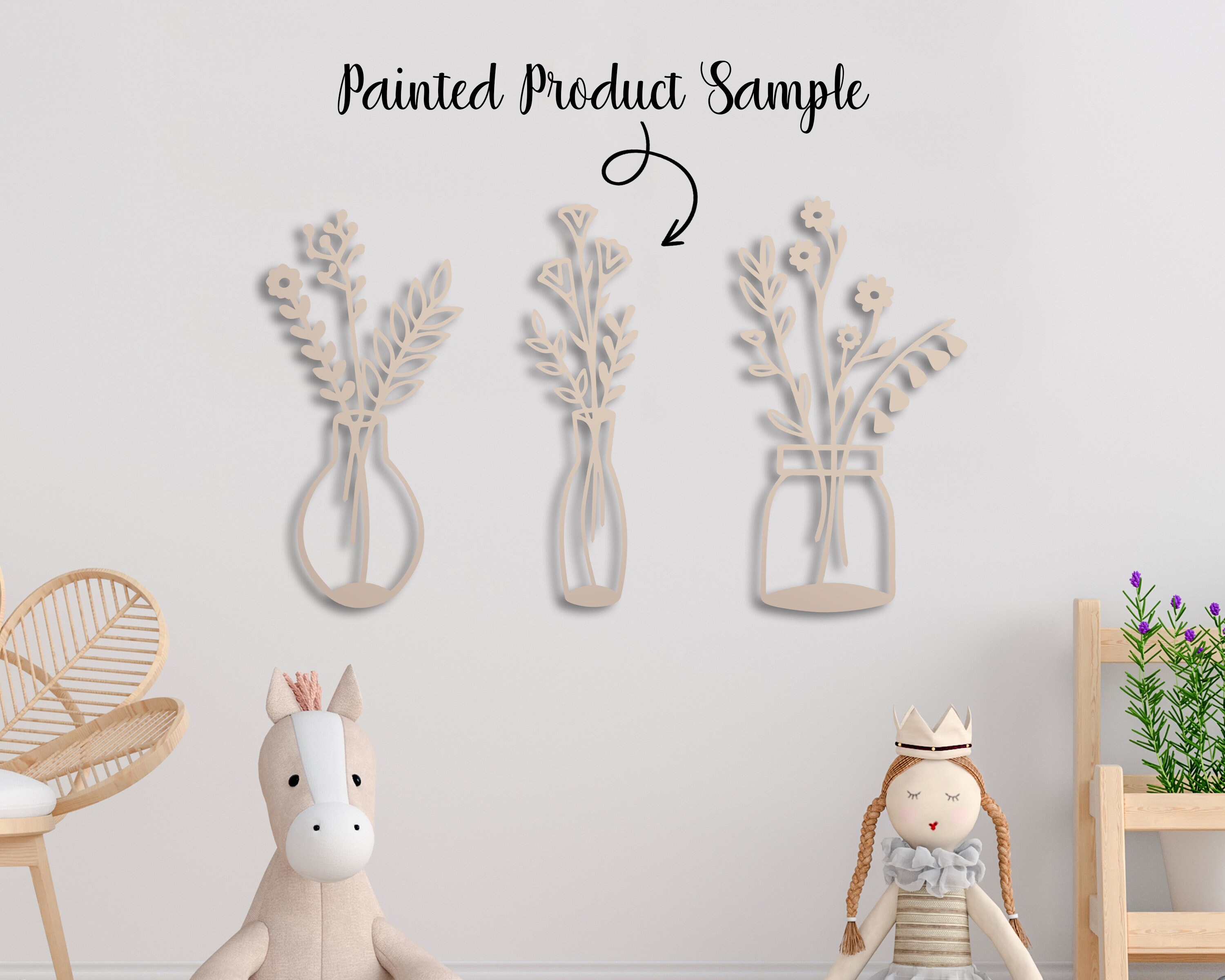 Spring Flower Wall Decor Set Wall Art Flower Sign Living | Etsy