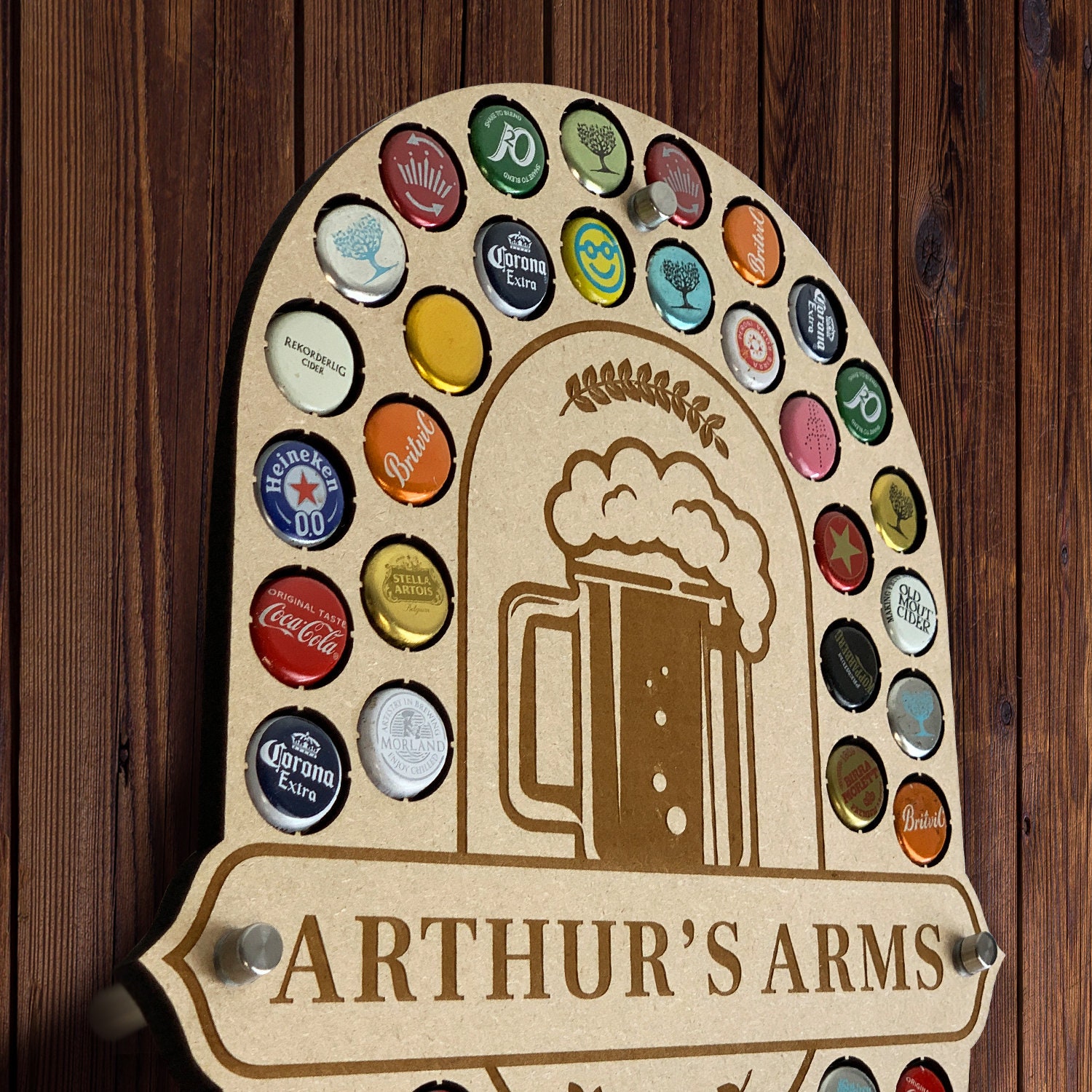 Personalised Pub Sign with Fixings Beer Cap Holder 43 Bottle | Etsy