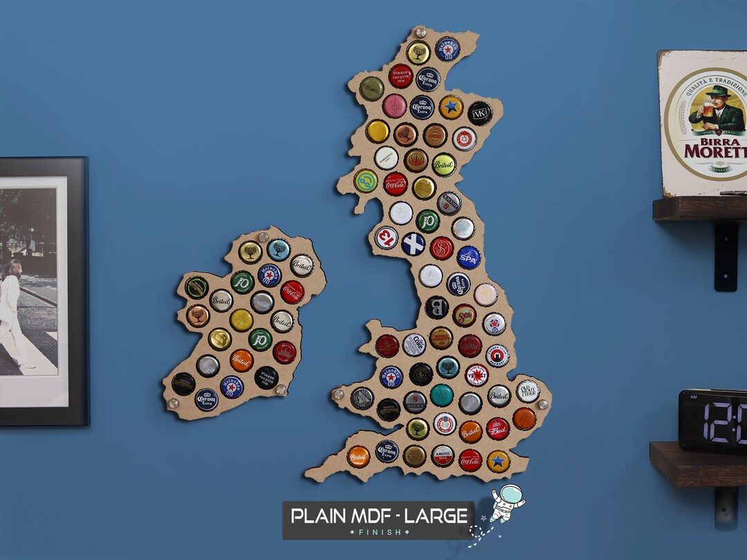 UK Beer Cap Map Holder Displays up to 81 Bottle Tops. - Etsy