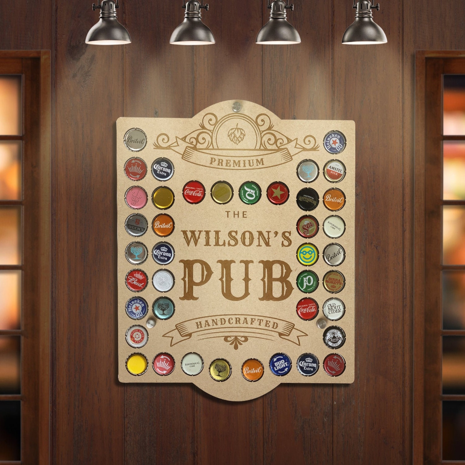 Personalised Pub Sign With Fixings Beer Cap Holder 40 Bottle - Etsy UK