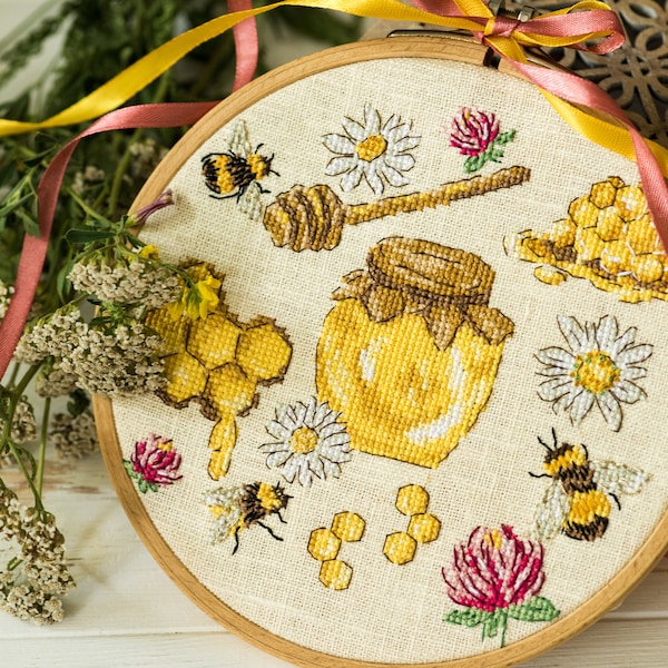 Bee Cross Stitch - Etsy