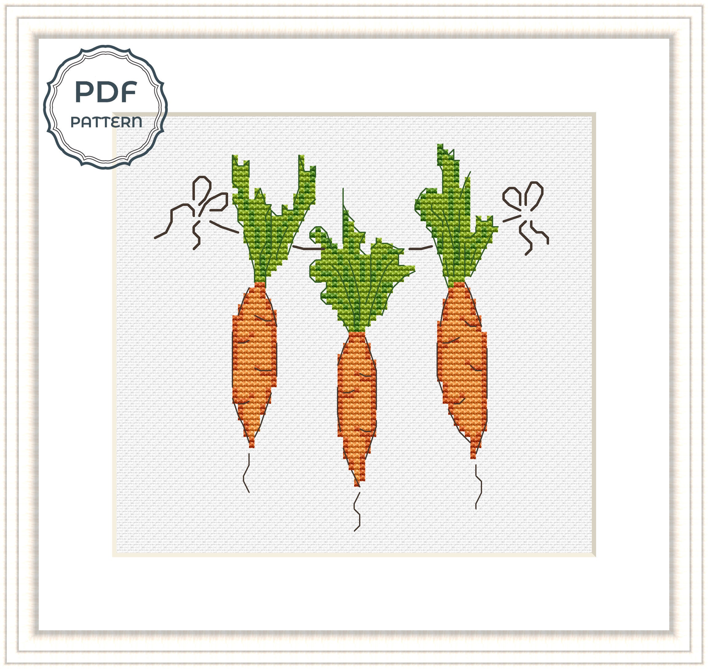 Carrots cross stitch pattern Easter cross stitch Spring - Etsy.de