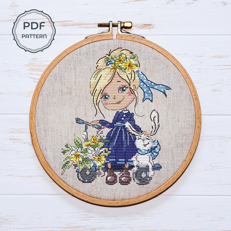 Girl Cross Stitch Pattern Nursery Cross Stitch for Baby | Etsy