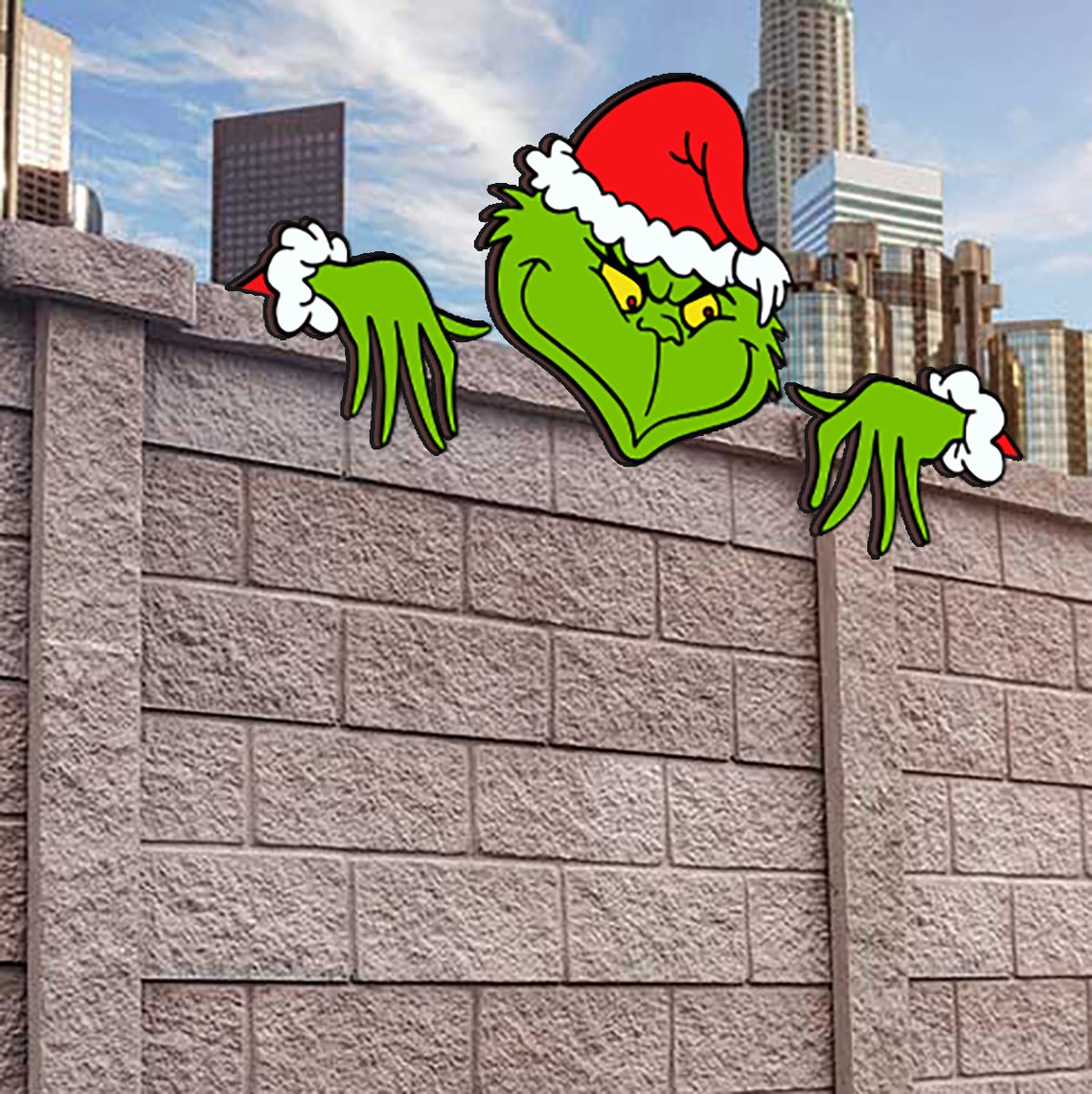 Grinch Peeking Over Fence SVG Holiday Decor Yard Art Diy - Etsy Canada