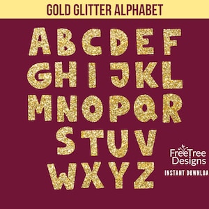 Glitter Alphabet PNG. Gold Glitter Letters, Alphabet Letter Sublimation ...