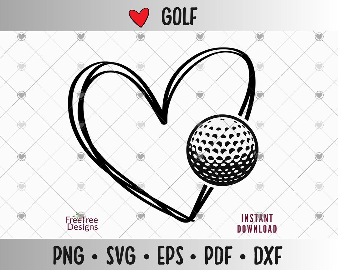 Golf Sport Stacked Hearts Svg, Golf Heart Love Png, Play Golf Monogram ...