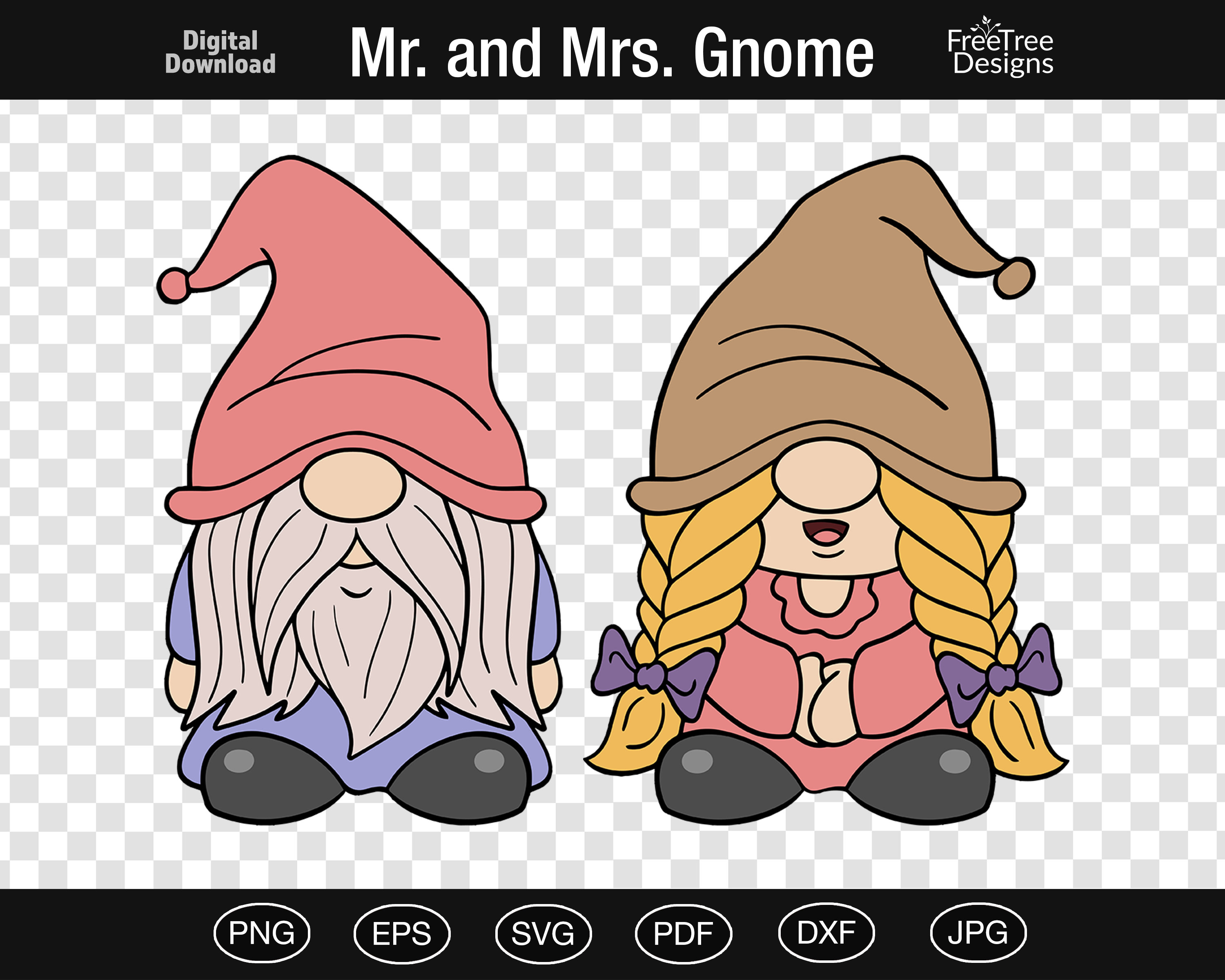 Gnomes SVG Couple, Gnomies Bundle, Gnome Clipart, Laser Cut Gnomes ...