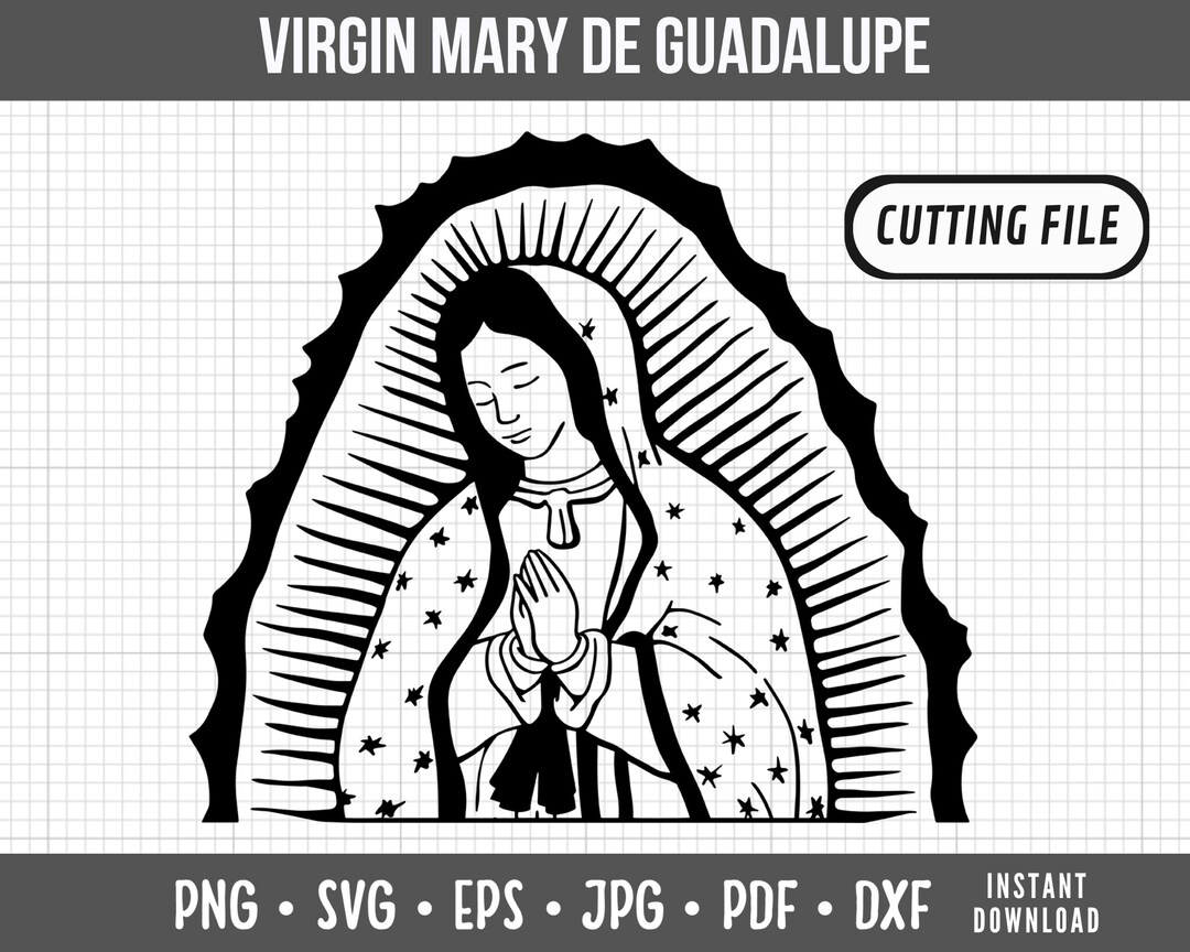 Virgin Mary Svg Png, Outline Virgen De Guadalupe, Mother of Jesus ...