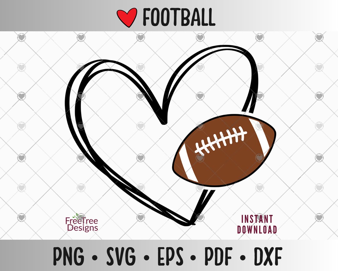 Football Heart SVG: Stacked Monogram Frame (digital Download) - Etsy