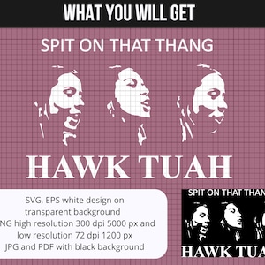Hawk Tuah Spit on That Thang SVG, Hawk Tuah Viral Meme Girl Spit on ...