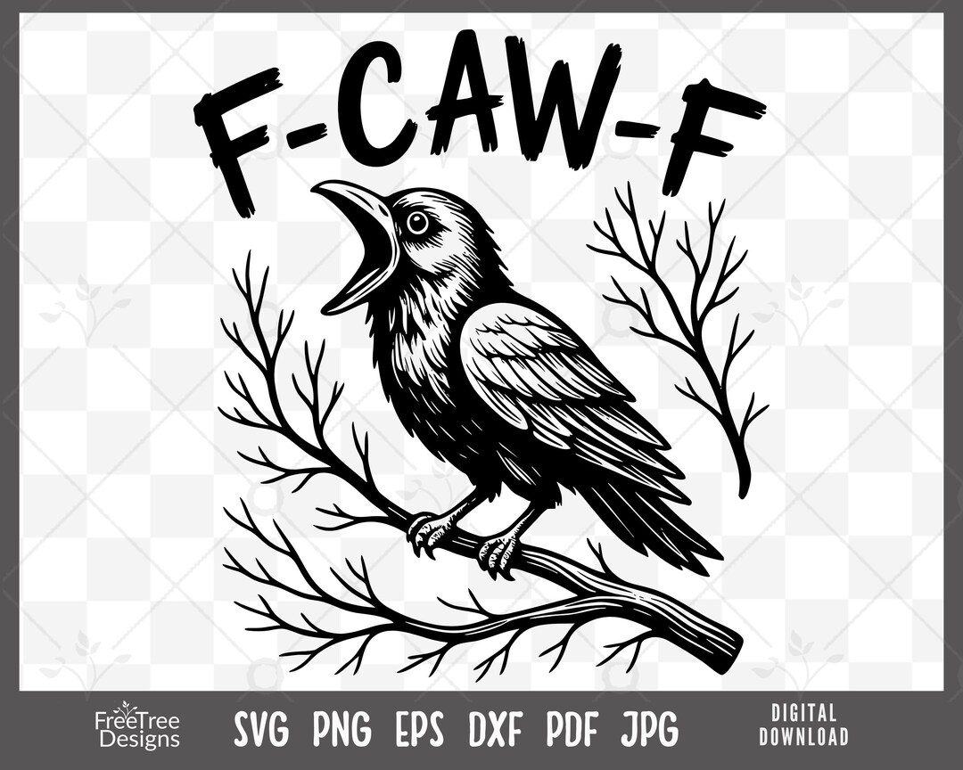 Funny Gothic Raven F-caw-f SVG PNG: Crow Clipart (digital Download) - Etsy