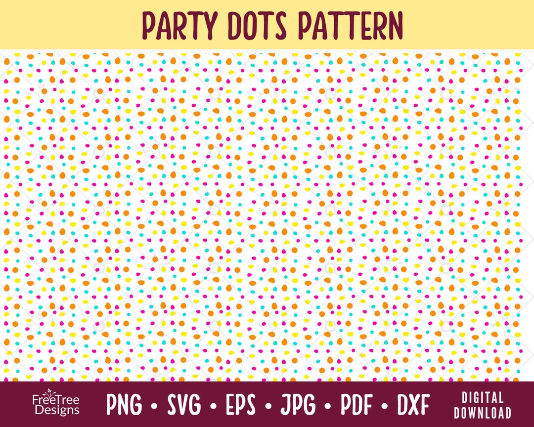 Party Dots Background SVG, Confetti Pattern Frame PNG, Colorfull Dots ...