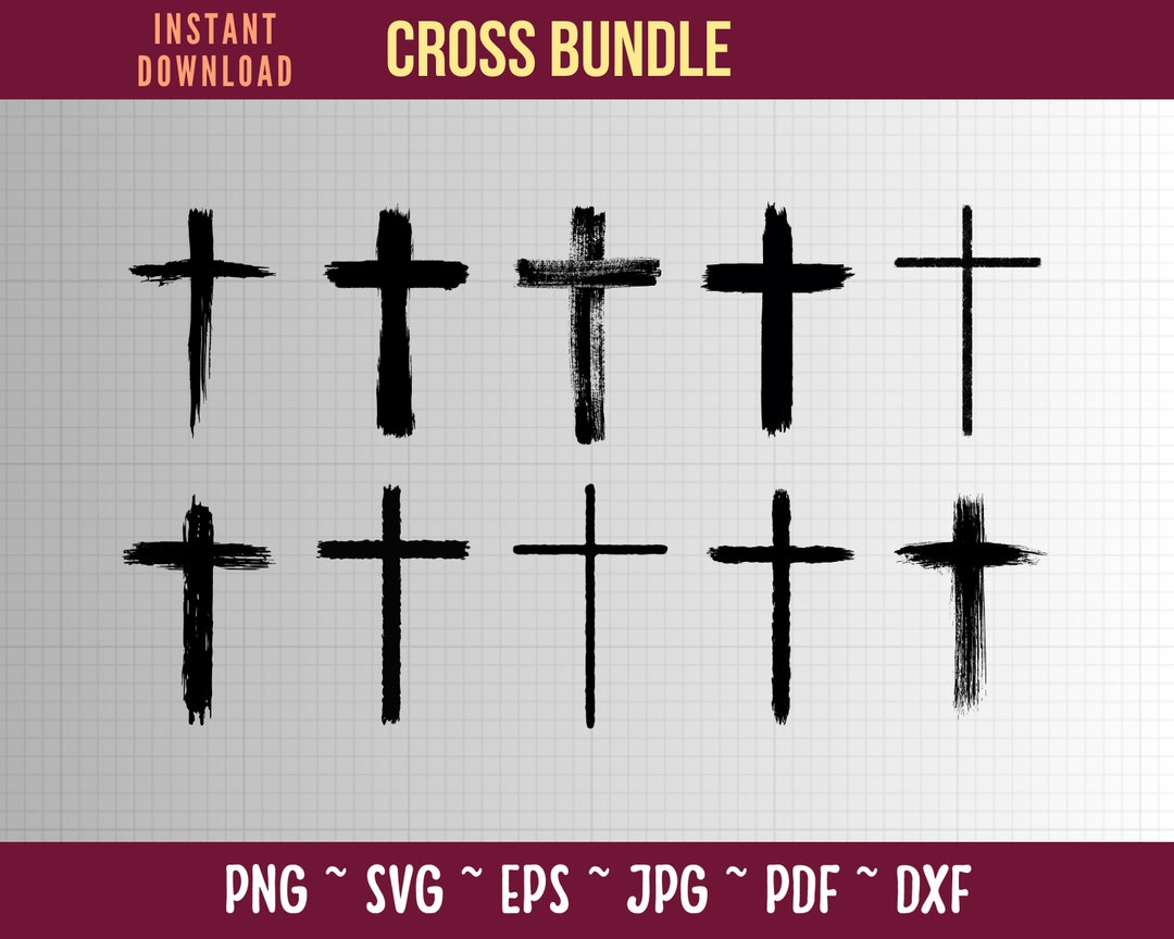 Cross SVG Bundle, Old Rugged Crosses, Religious SVG, Instant Download ...