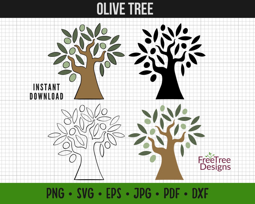 Olive Tree for Lasers SVG, Cutting File, Olive Tree Clipart PNG, Tree ...