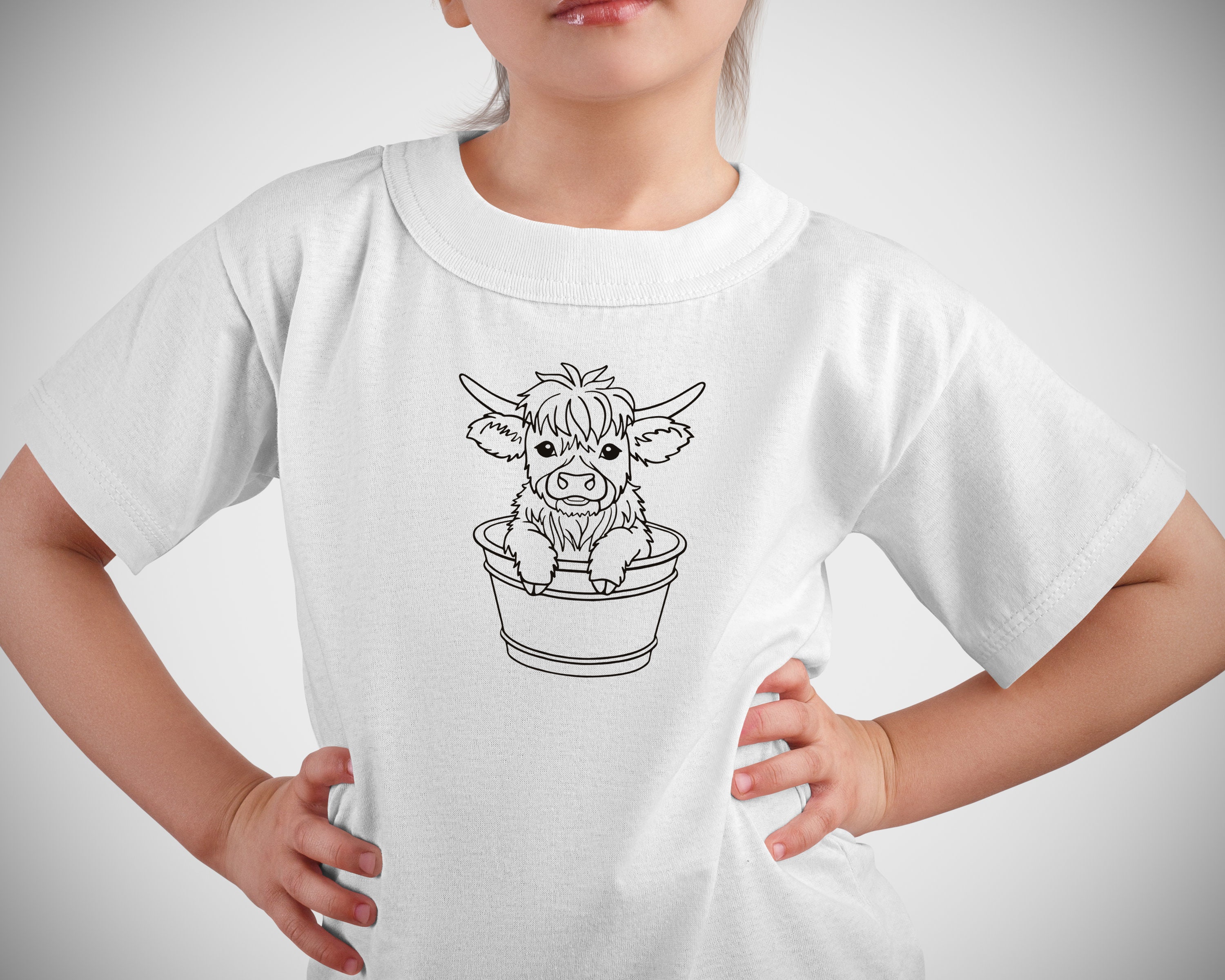 Cute Baby Highlander SVG, Laser Cut File Baby Highland Cow in Bucket ...