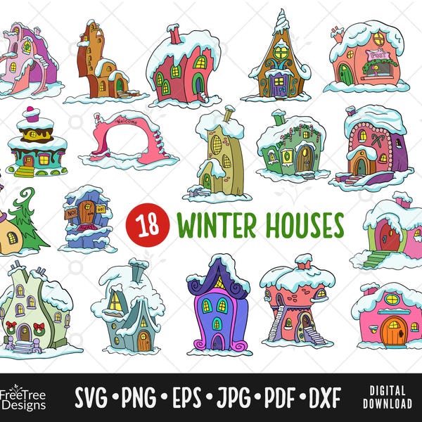 Winter House Clip Art Png - Etsy