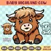 Cute Highland Cow SVG, Highlander Cow Design, Baby Cute Cow PNG, Cow ...