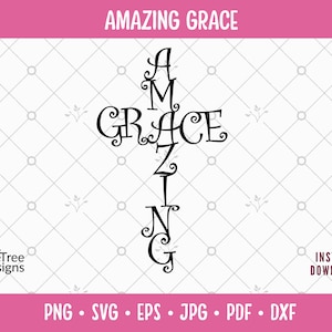 Amazing Grace Cross SVG, Christian Symbol PNG, Jesus Cross Laser ...