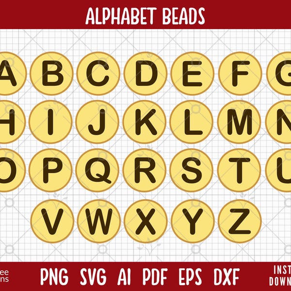 Bead Letters Clipart - Etsy