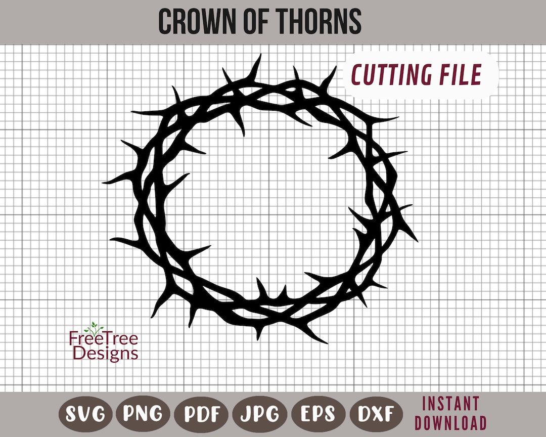 Crown of Thorns SVG, Laser Cutting File, Thorn Crown Cricut PNG ...