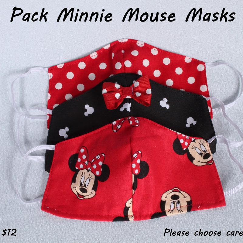 Minnie Mouse Face Mask - Etsy