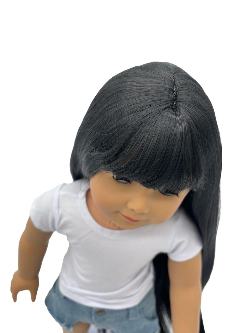 Long, Straight Black Replacement Wig With Bangs Made for Popular 18 ...